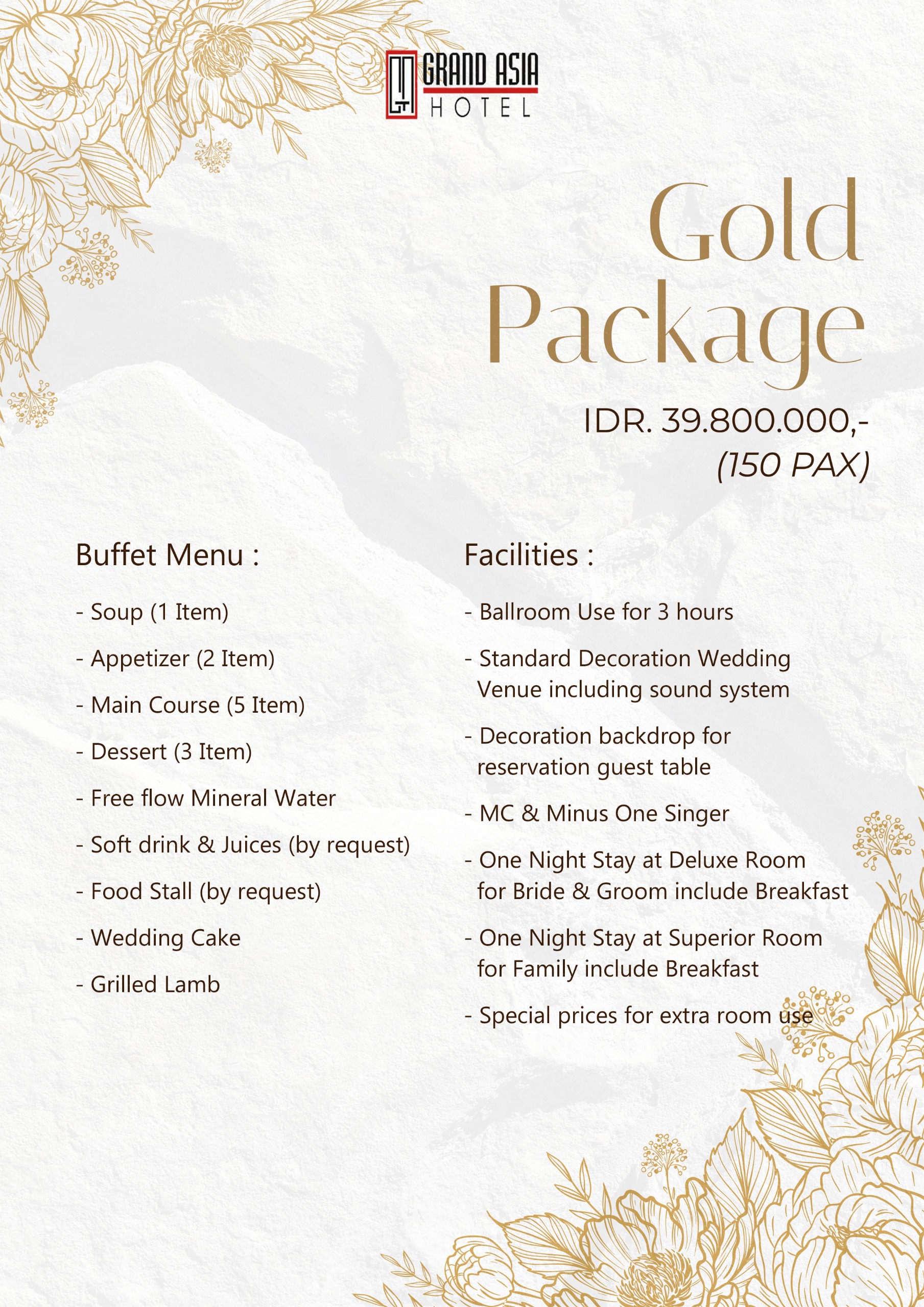 GOLD PACKAGE - GRAND ASIA HOTEL